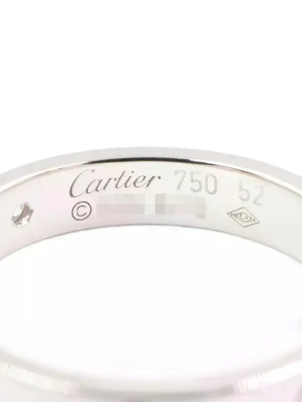 Cartier 18kt White Gold Diamond Engraved Love Ring - Silver