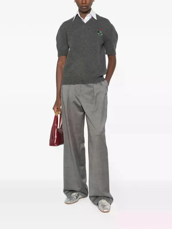 Marni Embroidered V-neck Sweater