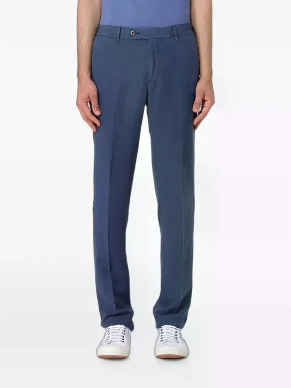 PT TORINO Straight-leg Trousers With Pressed Crease - Blue