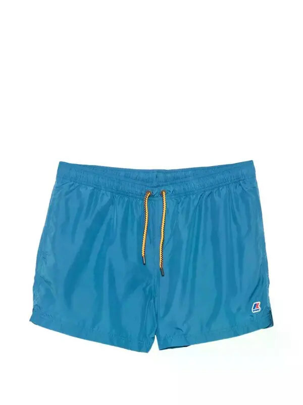 K-WAY Drawstring Swim Shorts With Logo Patch
