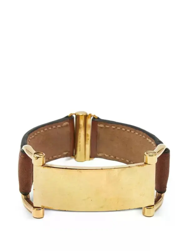 Celine Plaque Leather Bracelet