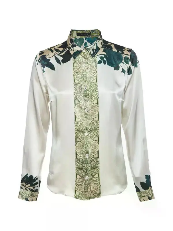 Etro Silk Floral Print Shirt - Neutrals