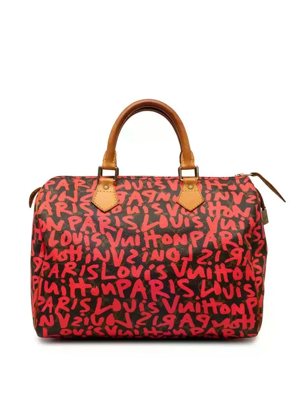 LOUIS VUITTON Monogram Graffiti Speedy 30 Boston Bag