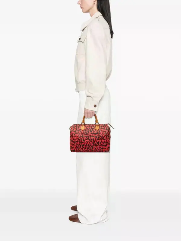 LOUIS VUITTON Monogram Graffiti Speedy 30 Boston Bag