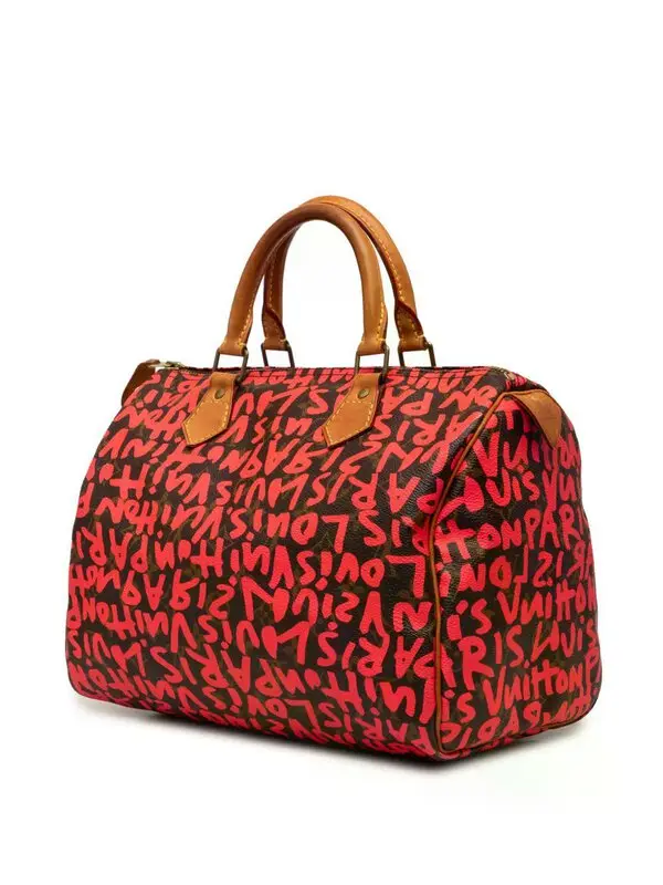 LOUIS VUITTON Monogram Graffiti Speedy 30 Boston Bag