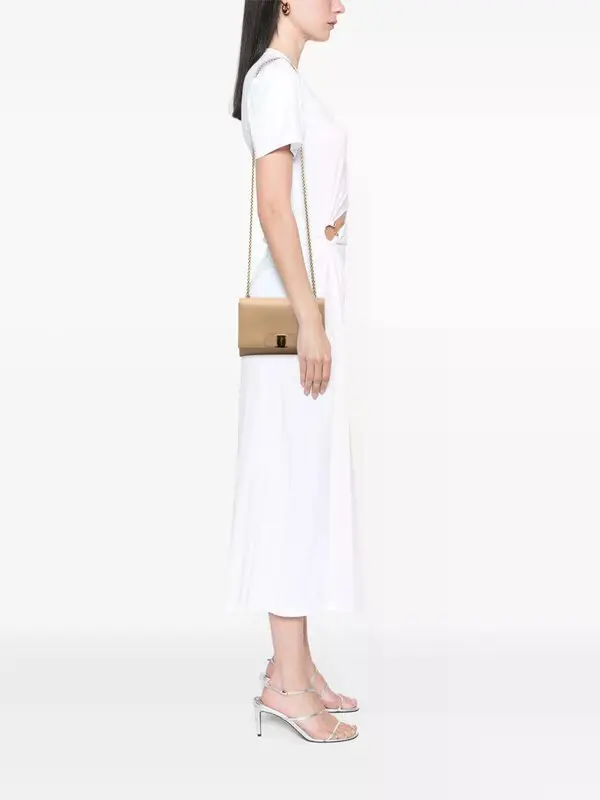 FERRAGAMO Leather Vara Bow Chain Crossbody Bag