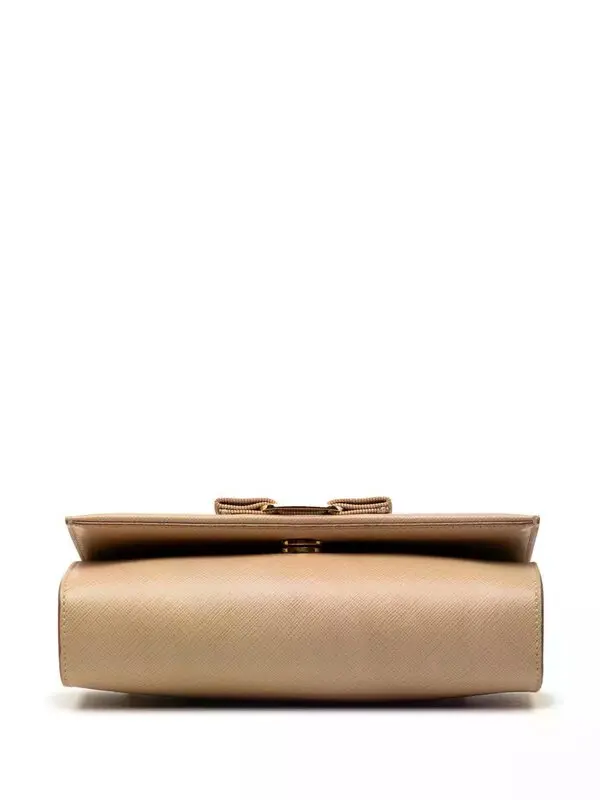 FERRAGAMO Leather Vara Bow Chain Crossbody Bag
