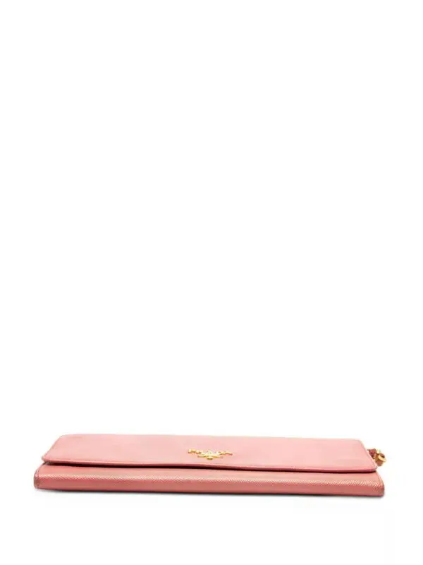 Prada 2010-2026 Saffiano Wallet On Chain Crossbody Bag - Pink