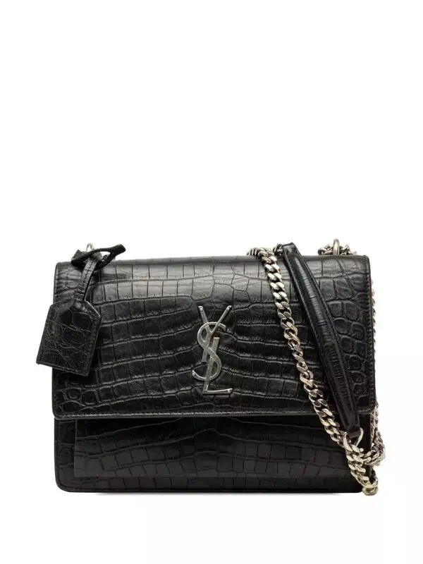 Saint Laurent Medium Monogram Sunset Crossbody Bag - Black