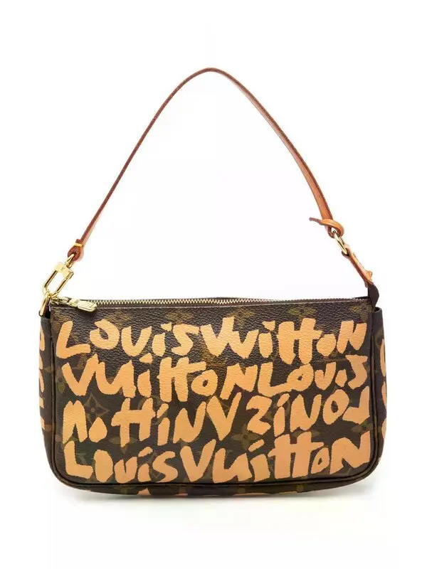 LOUIS VUITTON Monogram Graffiti Pochette Accessoires Shoulder Bag - Brown