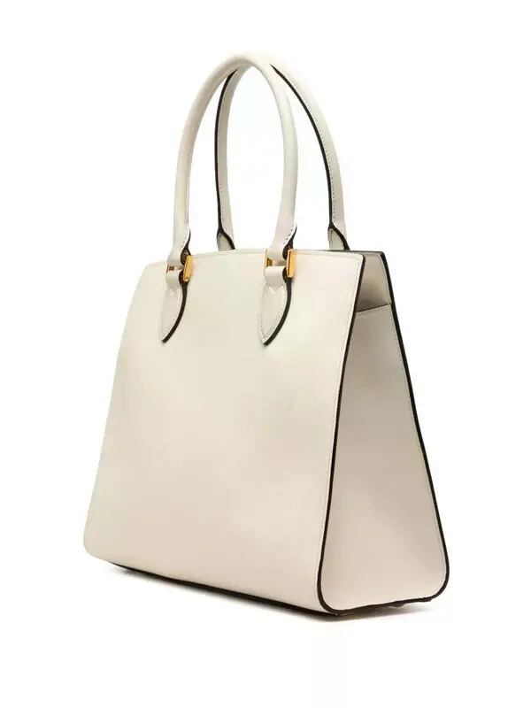 Prada Soft Calf Trimmed Saffiano Lux Satchel