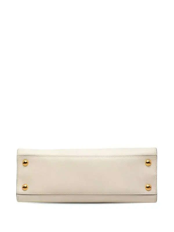 Prada Soft Calf Trimmed Saffiano Lux Satchel