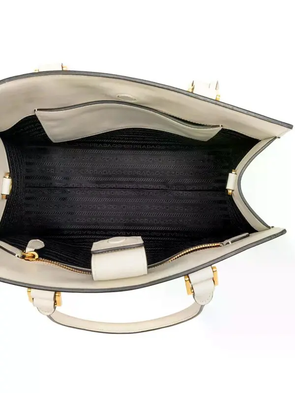 Prada Soft Calf Trimmed Saffiano Lux Satchel