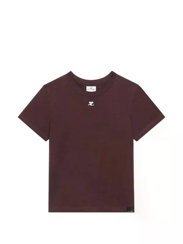 COURREGES Embroidered Logo T-shirt - Red
