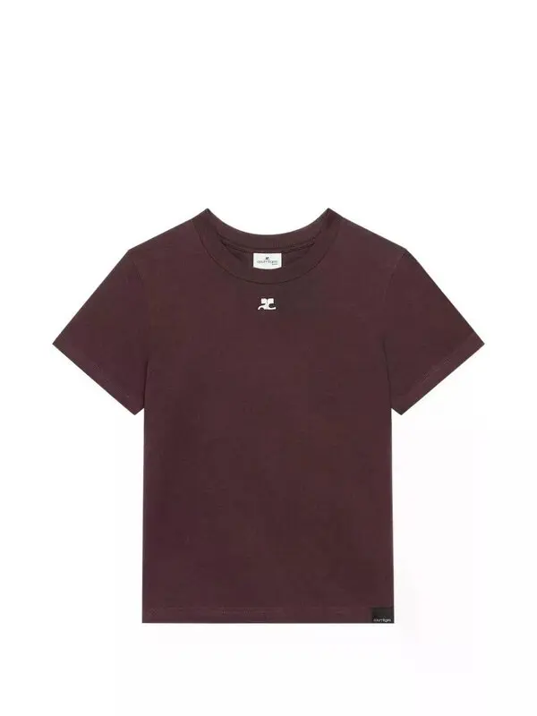 COURREGES Embroidered Logo T-shirt - Red