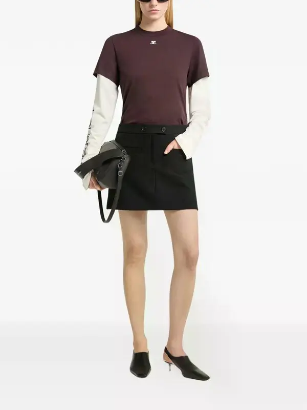COURREGES Embroidered Logo T-shirt - Red