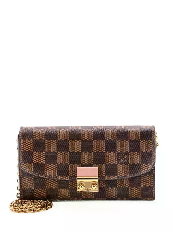 LOUIS VUITTON Croisette Chain Wallet Damier Crossbody Bag - Brown