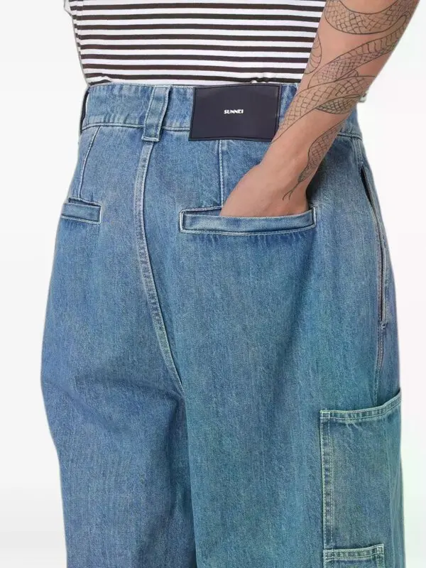 Sunnei Pleated Wide-leg Jeans