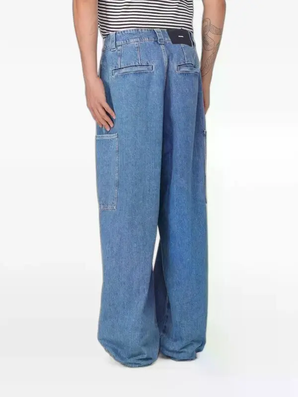 Sunnei Pleated Wide-leg Jeans - Blue