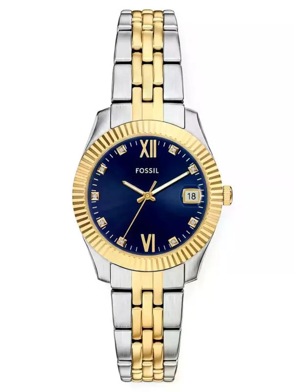 Fossil Scarlette 33mm Watch With Embellished Dial And Two-tone Bracelet