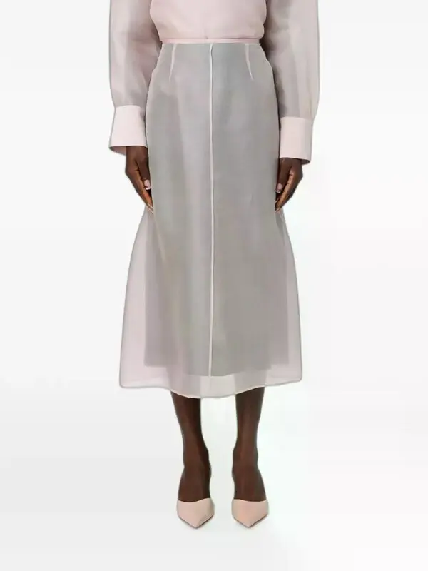 Agnona Sheer Silk Midi Skirt