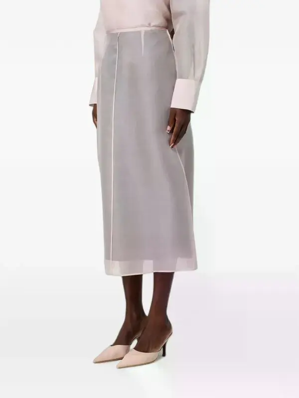Agnona Sheer Silk Midi Skirt
