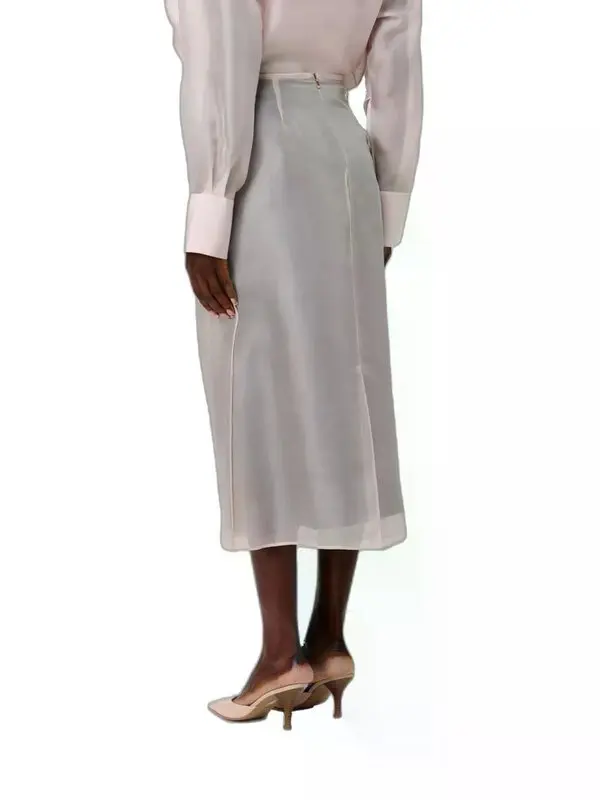 Agnona Sheer Silk Midi Skirt