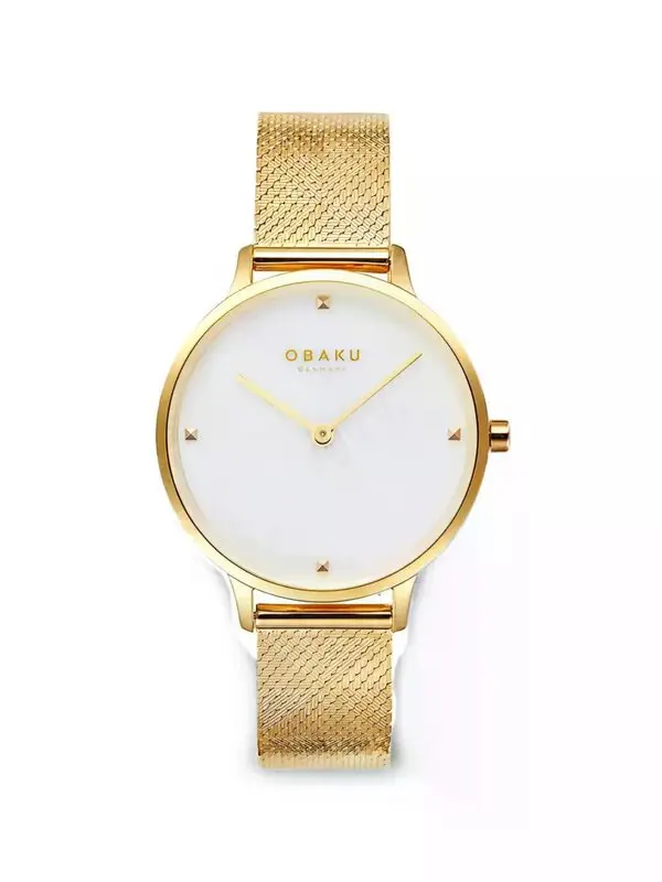 OBAKU Figen 34mm Quartz Watch With Mesh Strap - White
