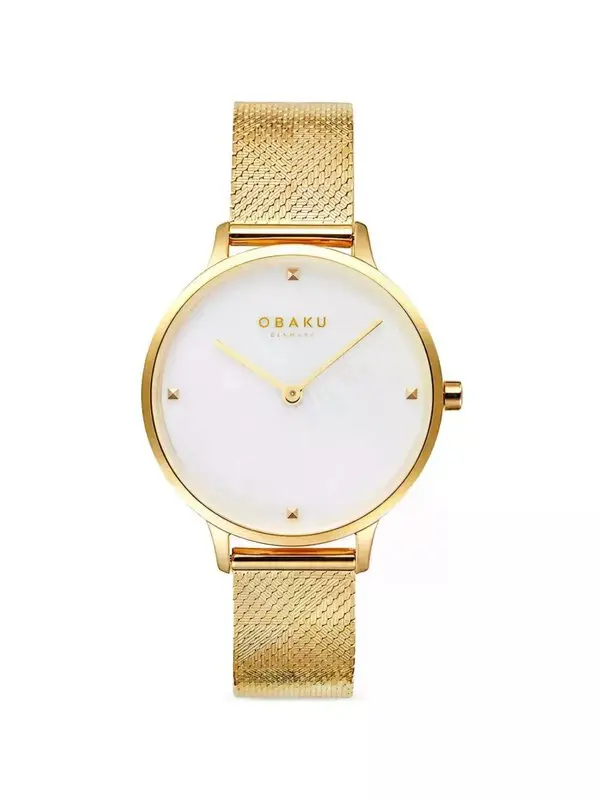 OBAKU Figen 34mm Quartz Watch With Mesh Strap - White