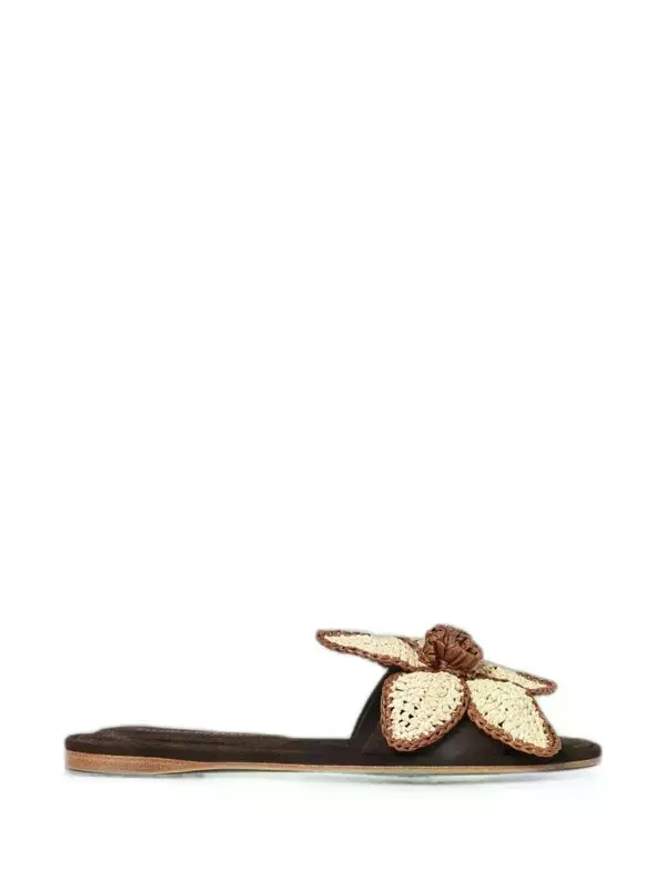 PALOMA BARCELO Raffia-flower Suede Sandals
