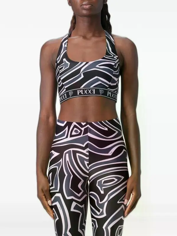 Emilio Pucci Printed Stretch-fabric Cropped Top