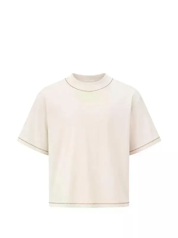 ESTUDIO NIKSEN Hand-embroidered Cropped T-shirt - Neutrals