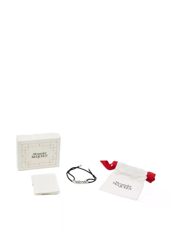 Alexander McQueen Logo Plaque Cord Bracelet