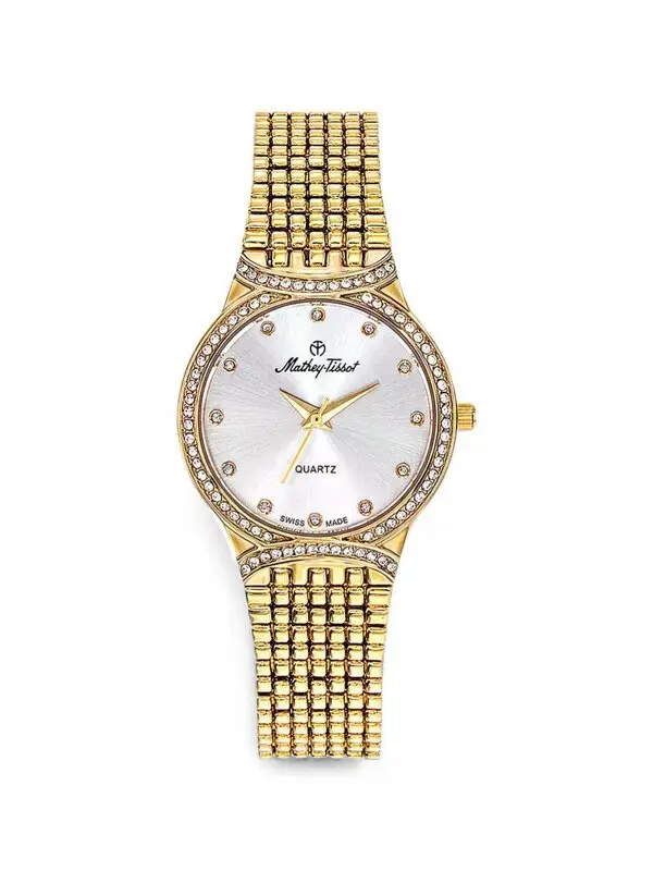 MATHEY TISSOT Classic 28mm Watch With Crystal-embellished Bezel - Silver
