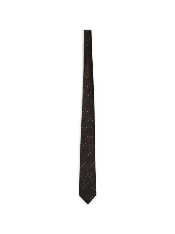 Emporio Armani Polka-dot Silk Tie - Brown