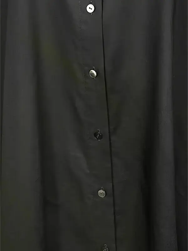 MIZUIRO IND Flared Short-sleeve Shirt Midi Dress - Black
