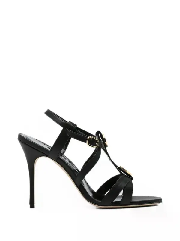 Manolo Blahnik Giza Disc-embellished Stiletto Sandals - Black
