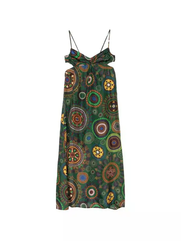 Momoni Jolie Sleeveless Midi Dress - Green