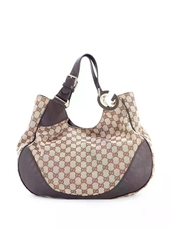 Gucci Charlotte Tote Gg Canvas Leather Shoulder Bag - Brown