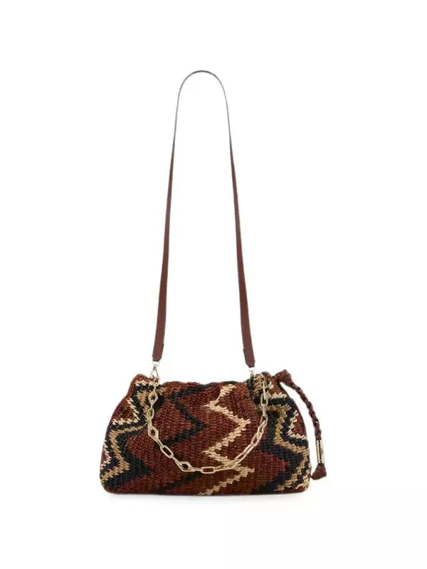 Ba&sh Zigzag-knit Chain-link Clutch Bag
