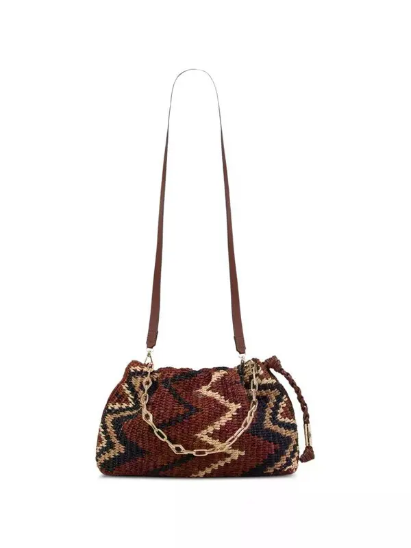 Ba&sh Zigzag-knit Chain-link Clutch Bag - Brown
