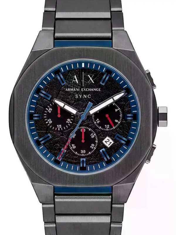 Armani Exchange Sync 44mm Chronograph Watch - Black
