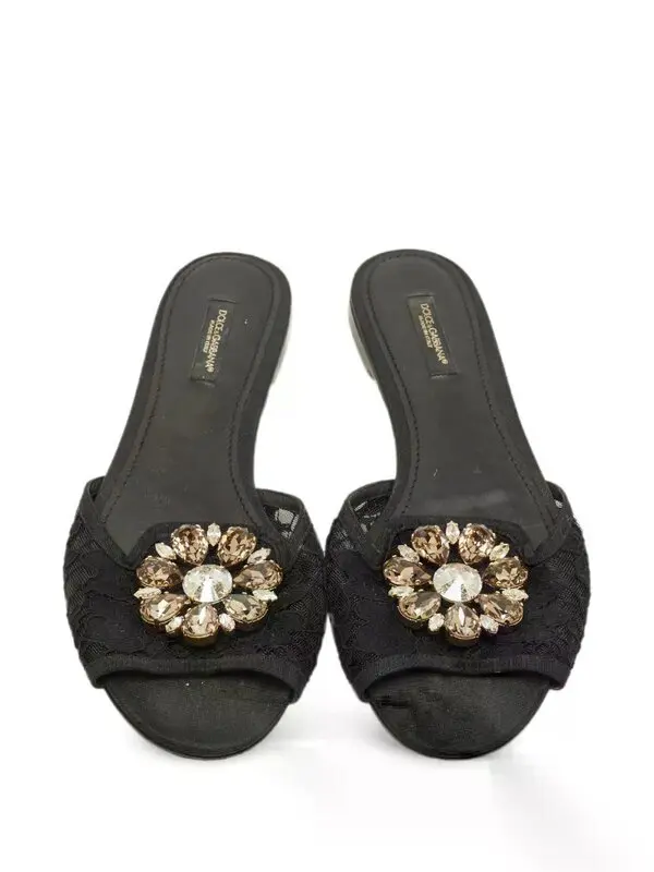 Dolce & Gabbana Sofia Crystal Embellished Lace Sandals