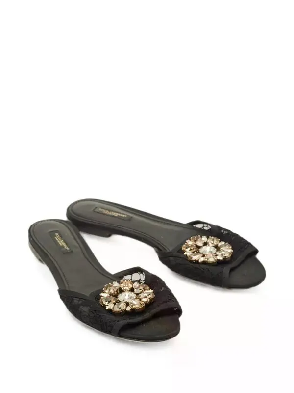 Dolce & Gabbana Sofia Crystal Embellished Lace Sandals