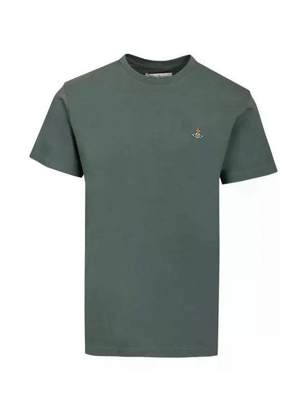 VIVIENNE WESTWOOD Orb-embroidered T-shirt - Green