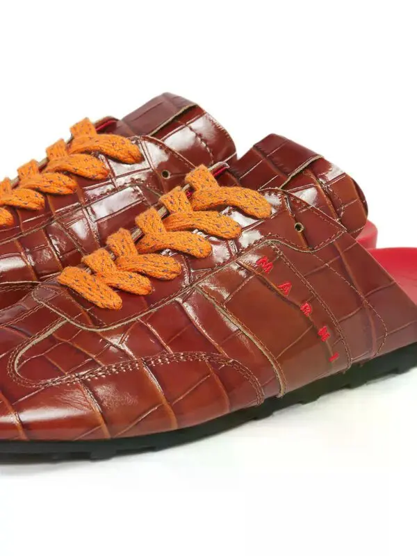 Marni Croc-effect Leather Softy Soccer Slip-on Sneakers