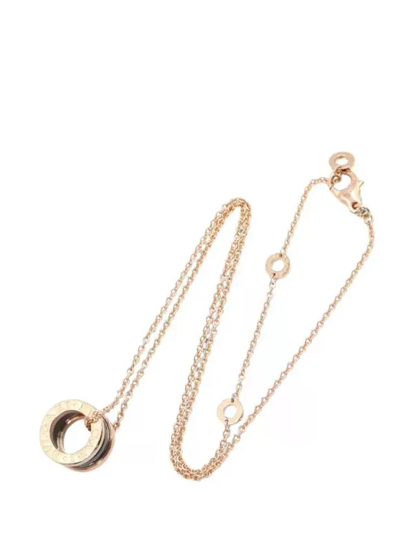 BVLGARI B.zero1 Ceramic Necklace In 18k Rose Gold - Pink