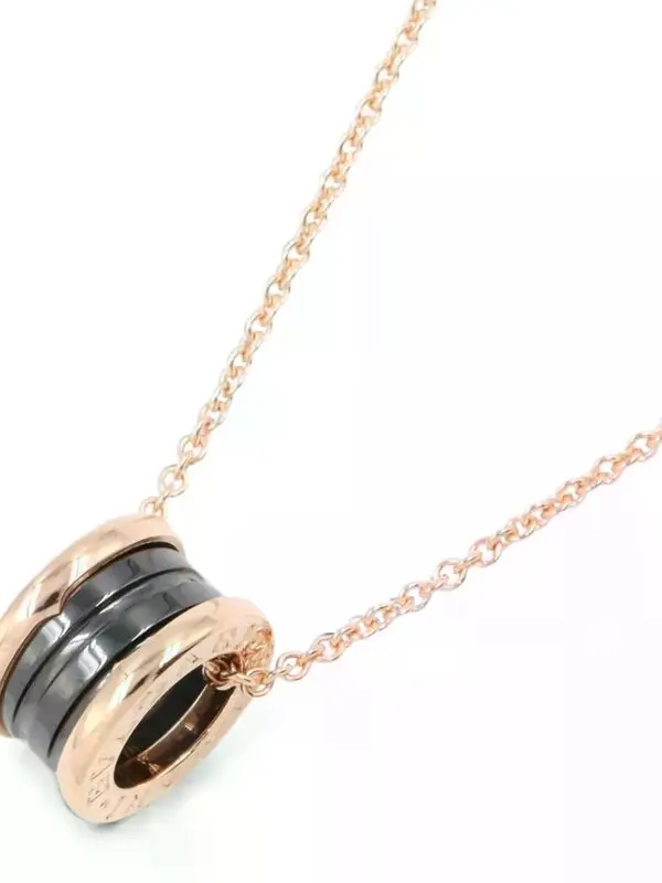 BVLGARI B.zero1 Ceramic Necklace In 18k Rose Gold