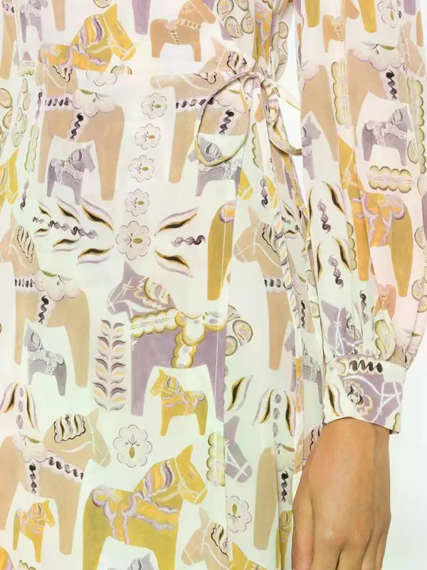 Momoni Printed Wrap Maxi Dress