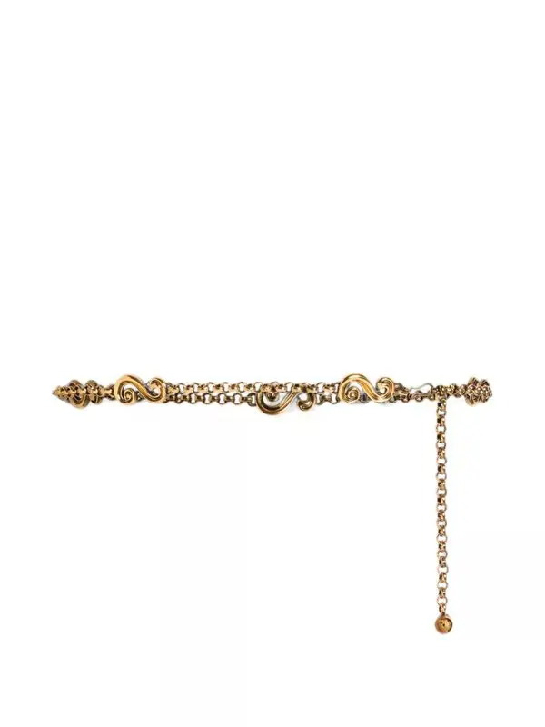 Etro Chain Belt With Paisley Appliqués - Gold
